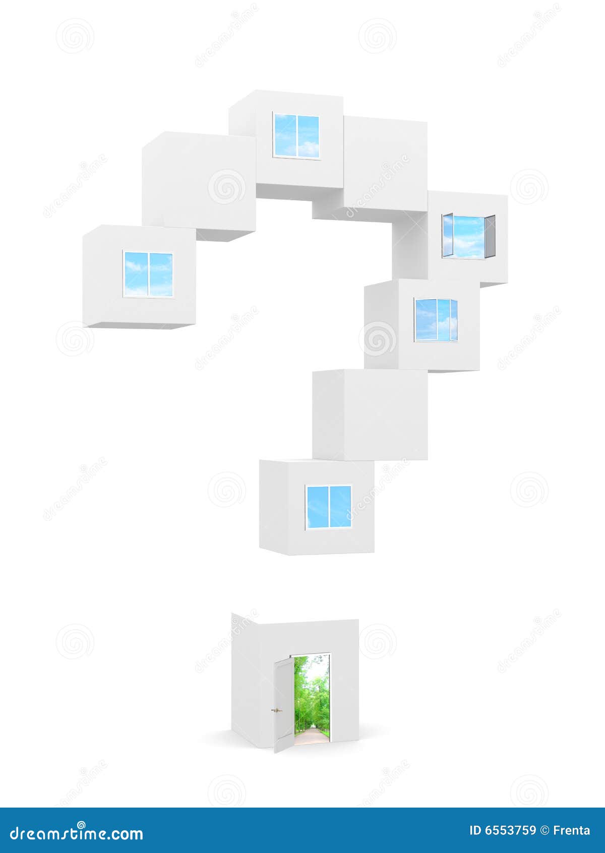 3d House in the Form of a Question Mark Stock Illustration ...