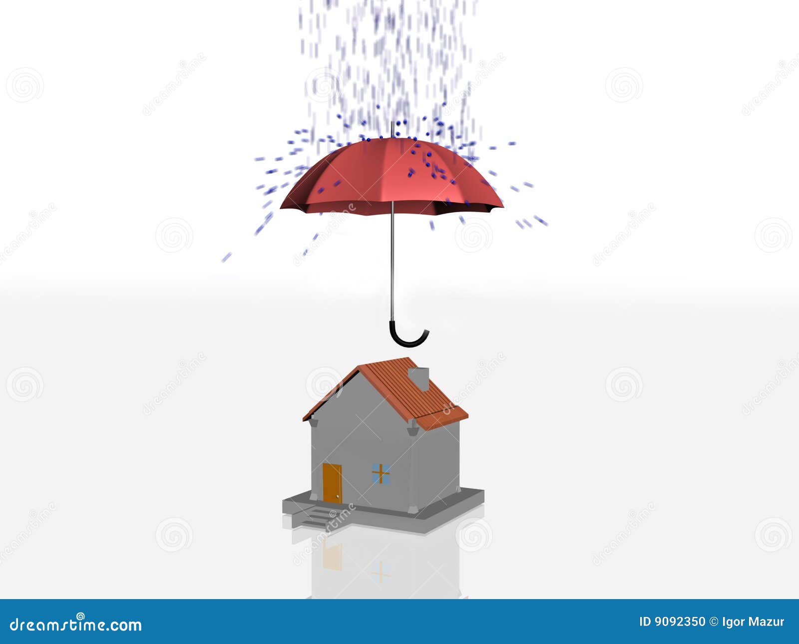 3d House Insurance stock illustration. Illustration of render - 9092350