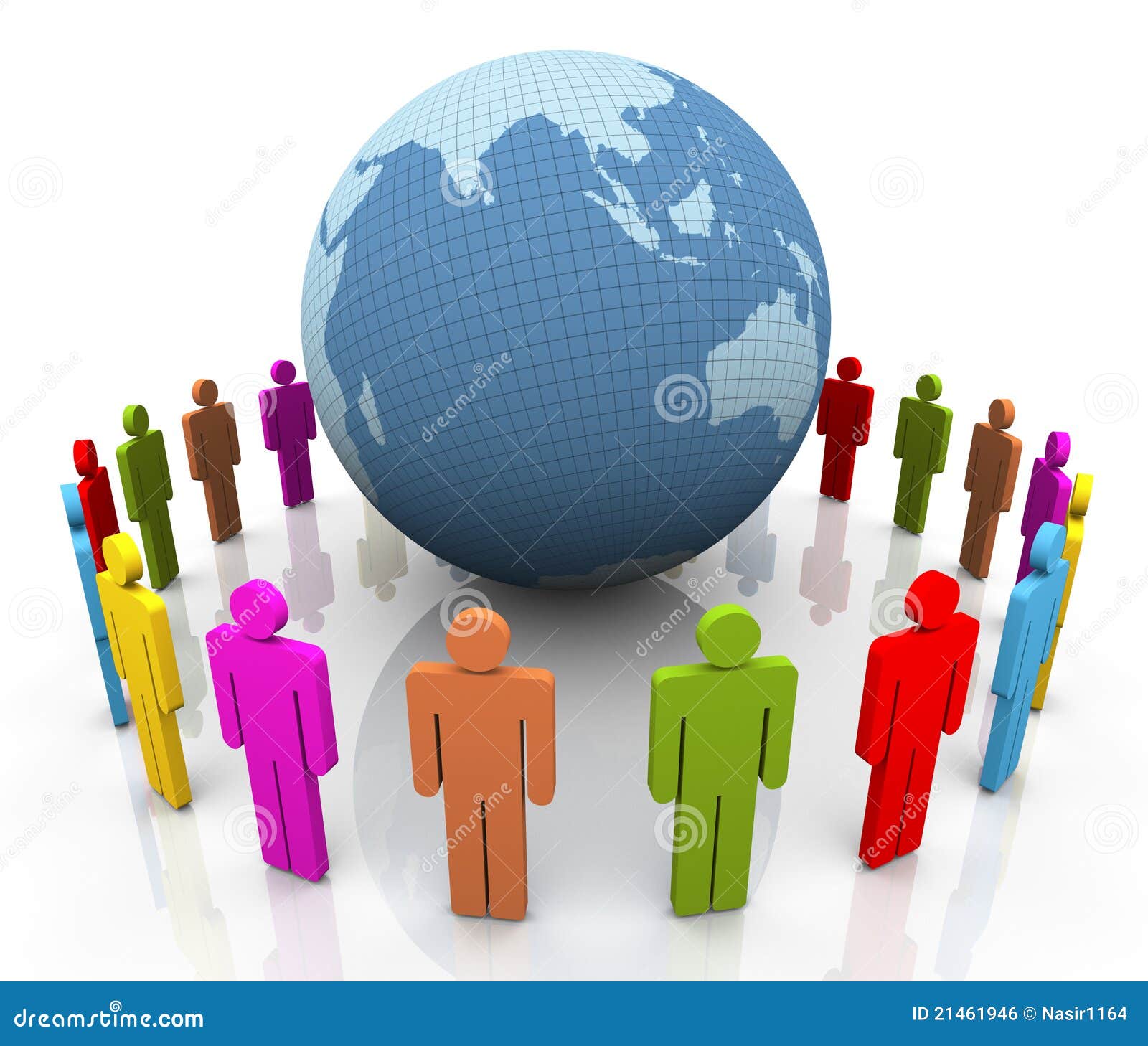 3d human around the globe. stock illustration. Illustration of ...