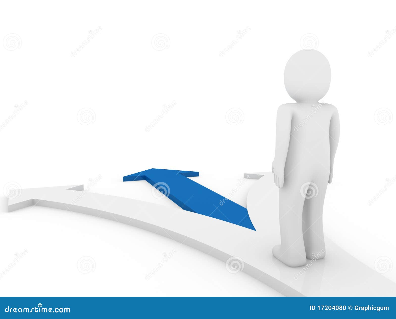 3d Human Arrow Direction Way Blue Stock Illustration - Illustration of ...