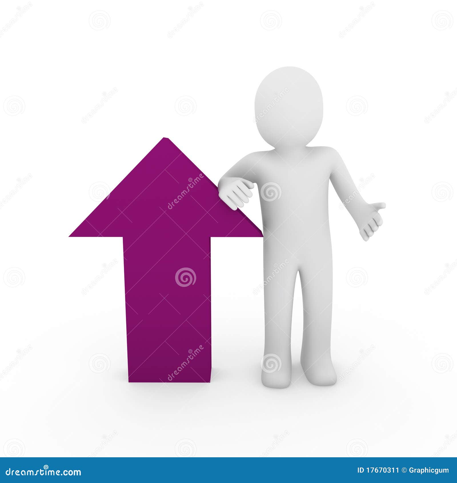 3d Human Arrow Success Pink Purple Stock Illustration - Illustration of ...