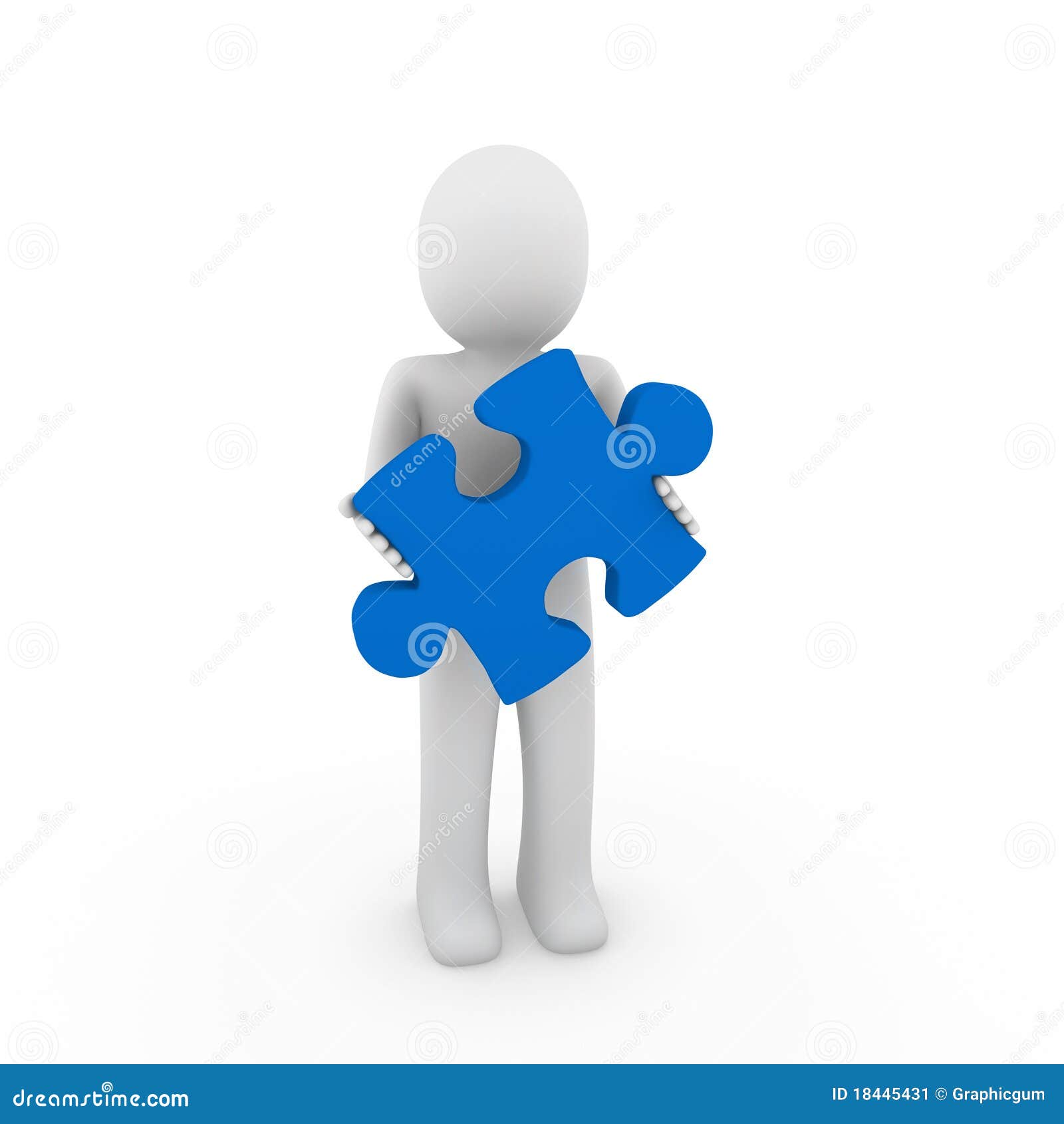 3d human blue puzzle stock illustration. Illustration of game - 18445431