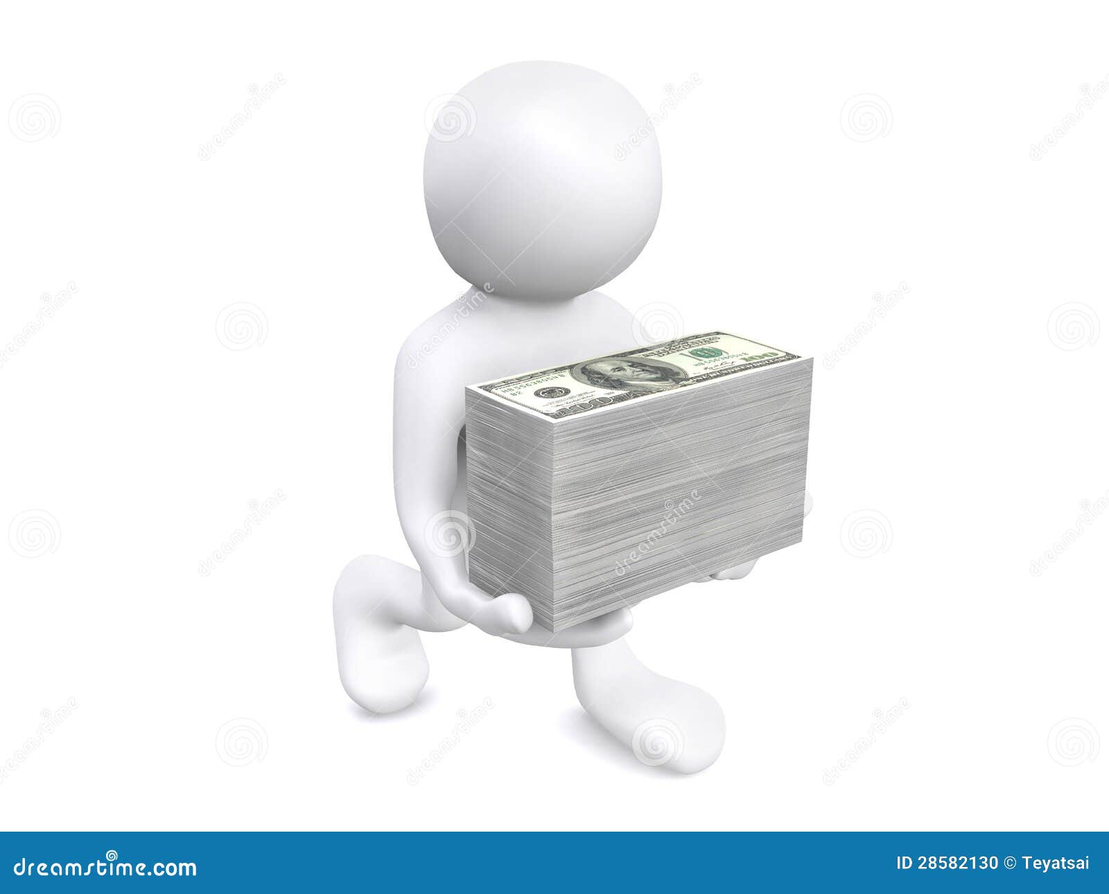 3D Human carrying money stock illustration. Illustration of carrying ...