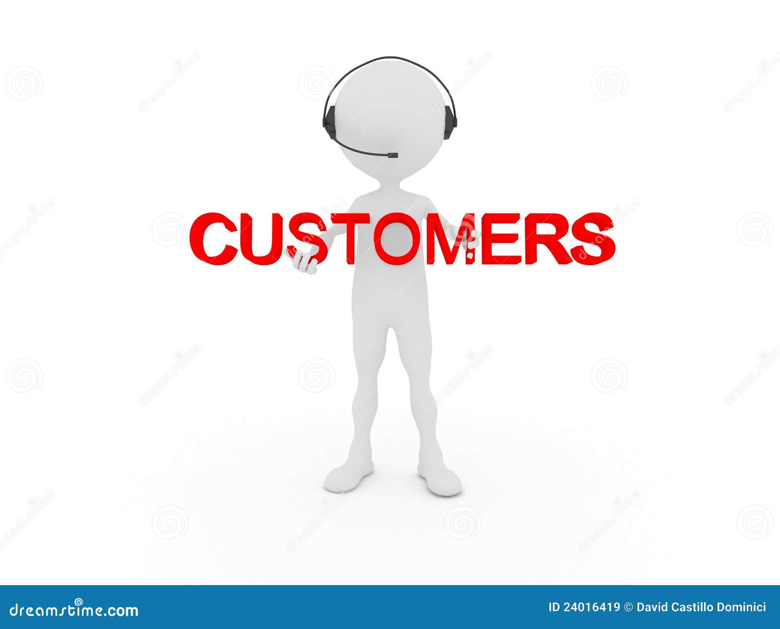 3d Human Character and Customers Concept Stock Illustration ...