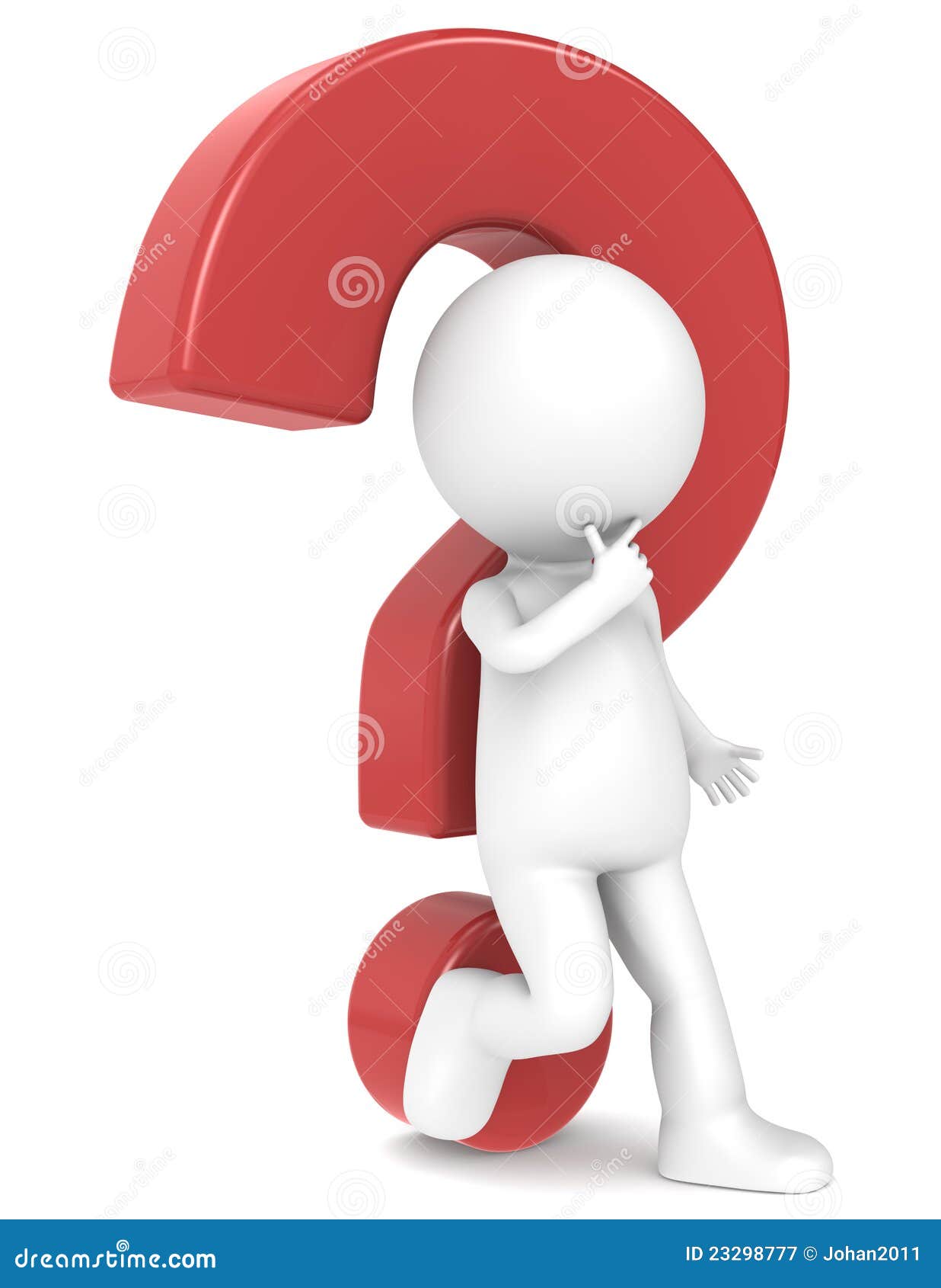 3d Human Character with a Red Question Mark Stock Illustration ...