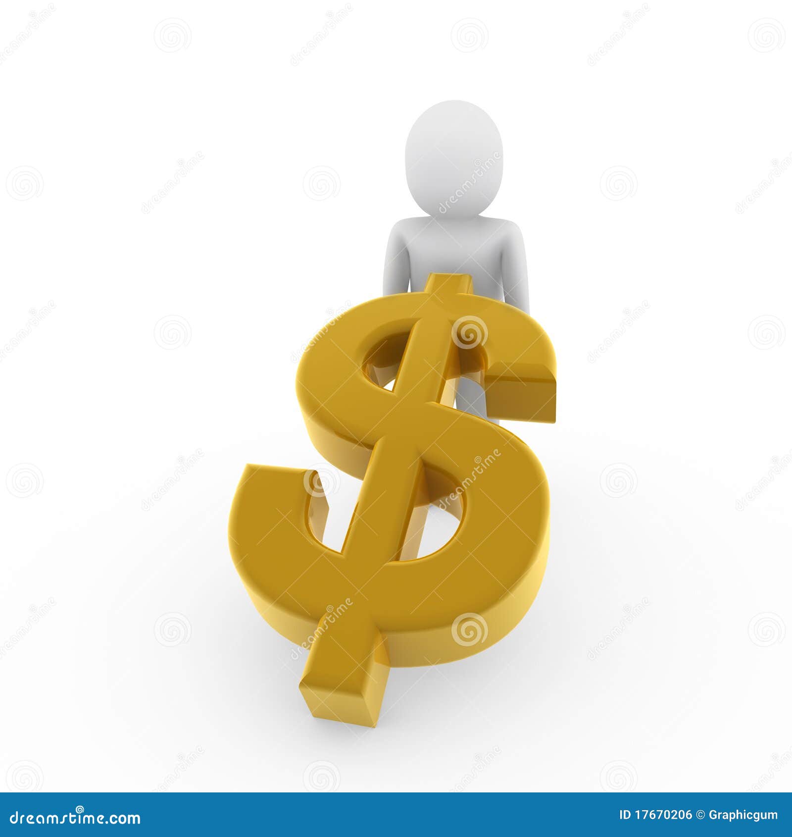 3d human dollar stock illustration. Illustration of emolument - 17670206