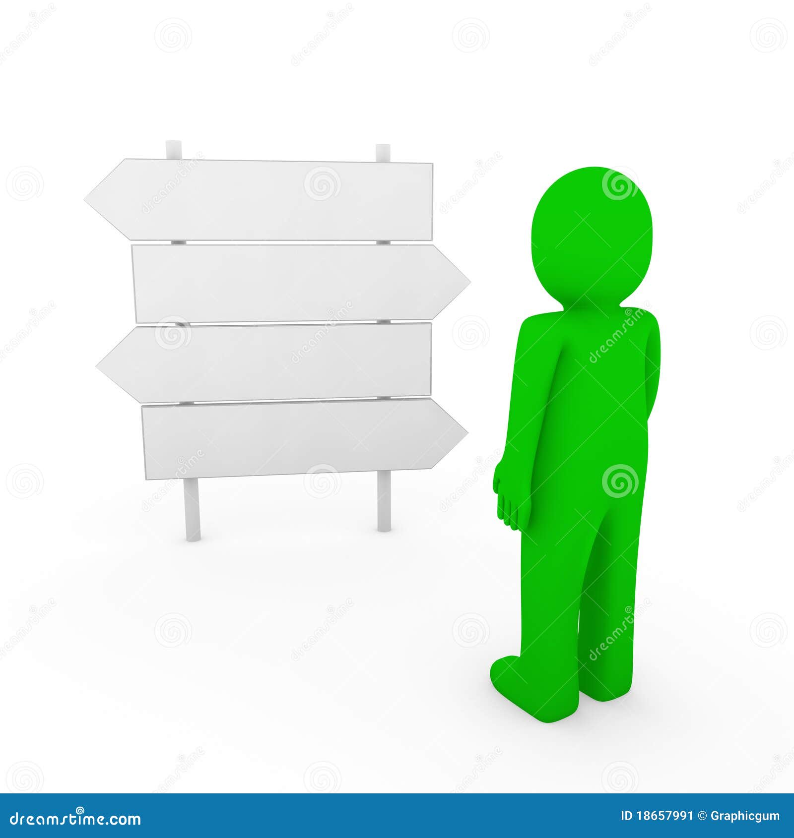 3d Human Green Direction Arrow Stock Illustration - Illustration of ...