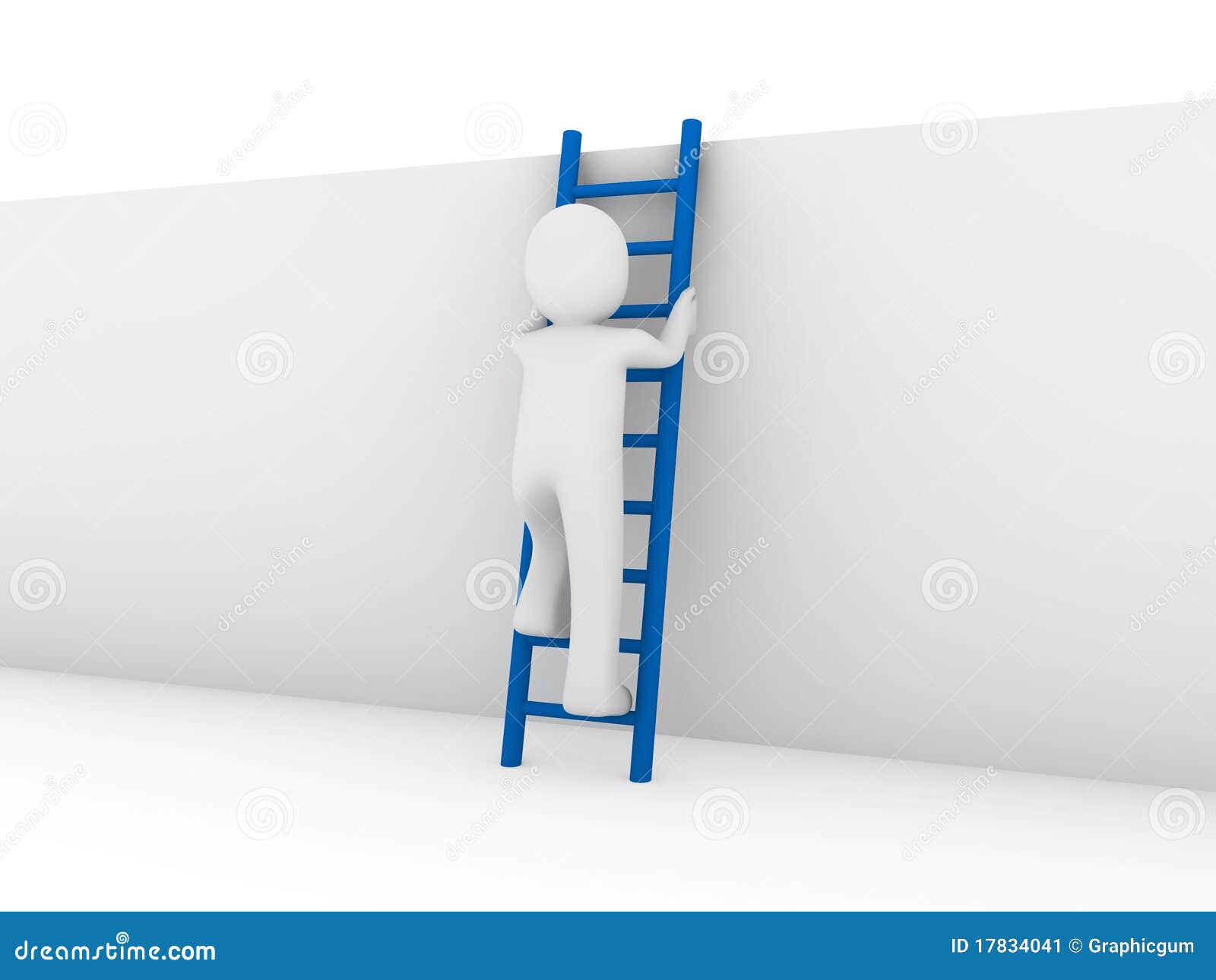 3d human ladder blue stock illustration. Illustration of high - 17834041