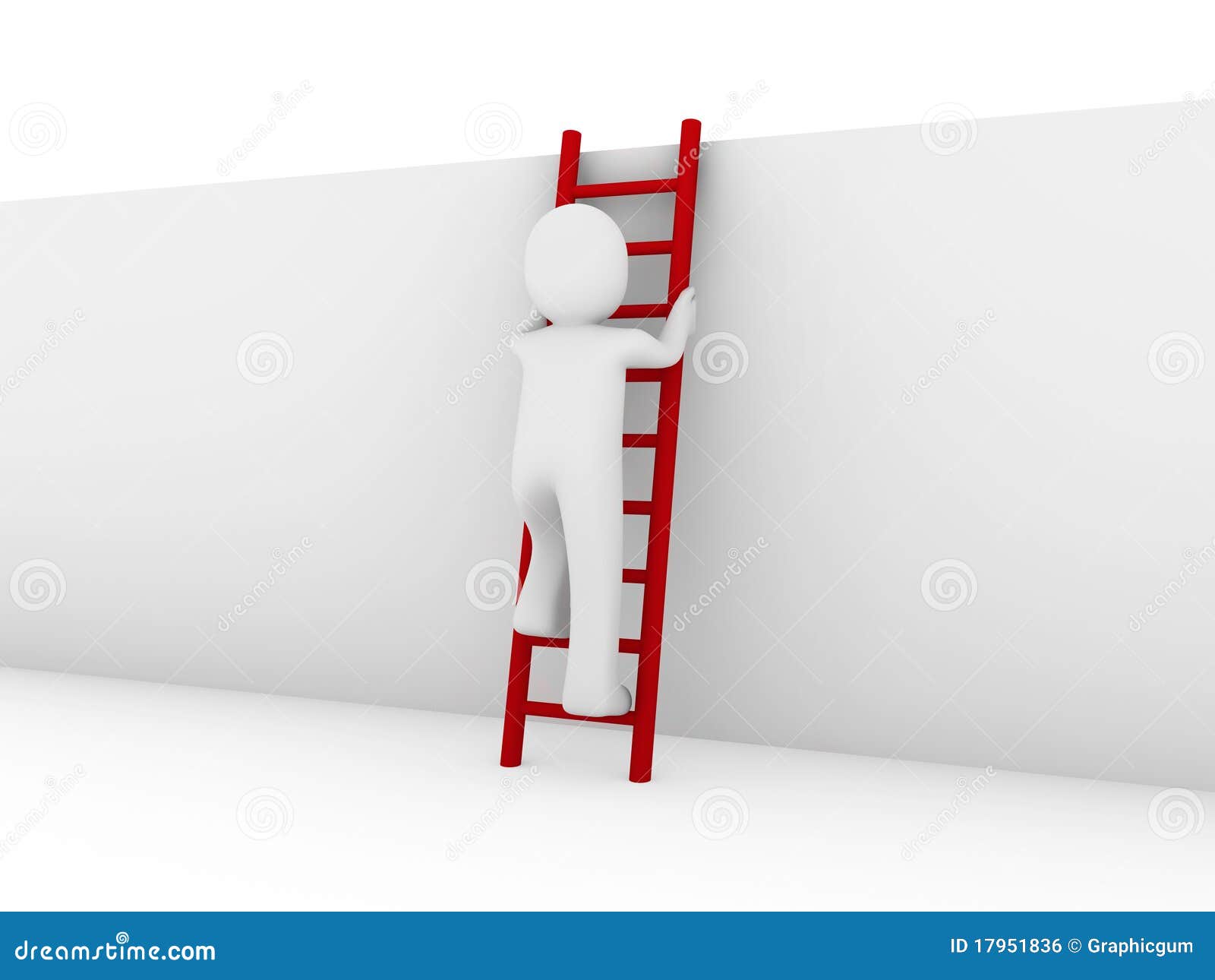 3d human ladder red stock illustration. Illustration of clamber - 17951836