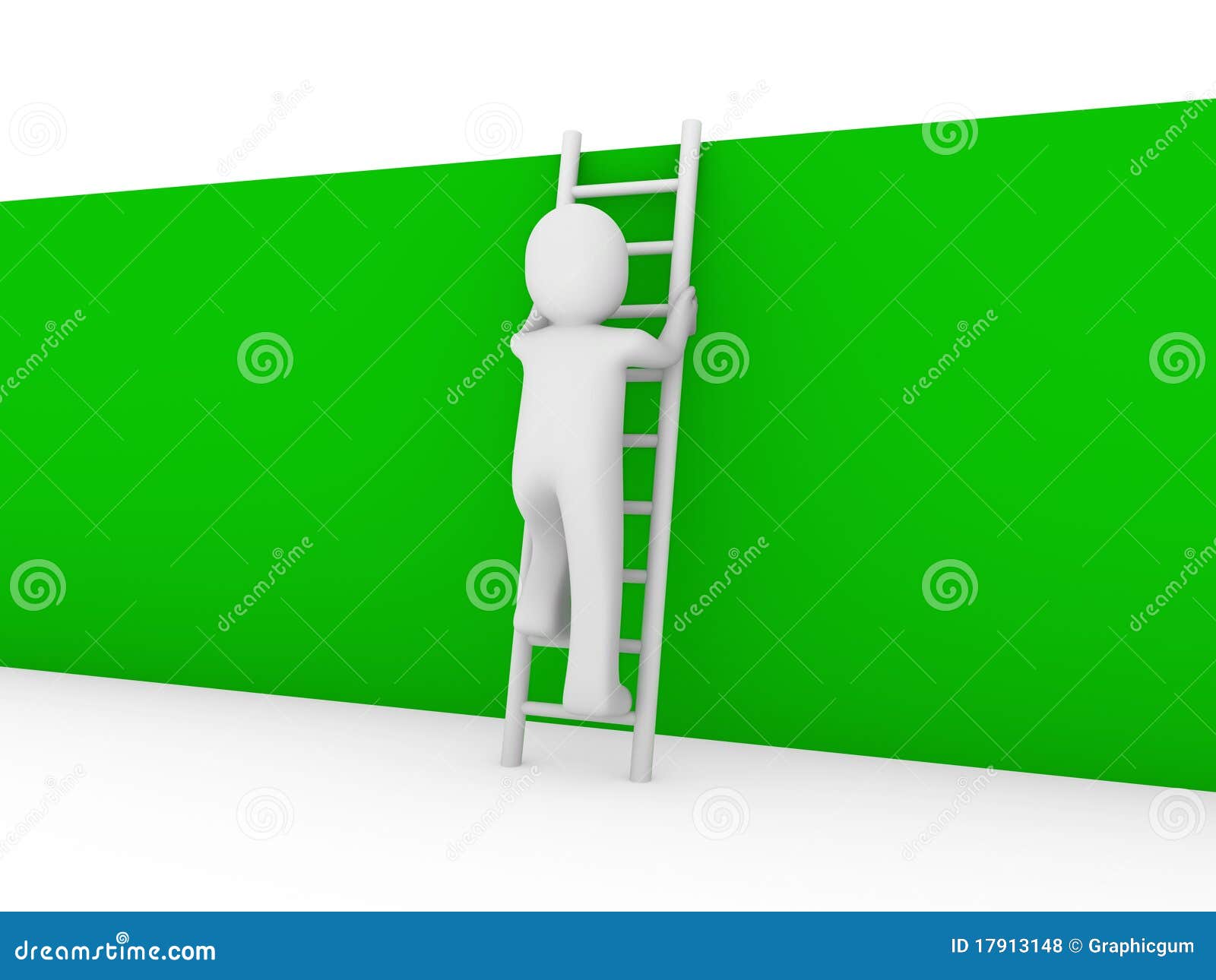 3d human ladder wall green stock illustration. Illustration of ...