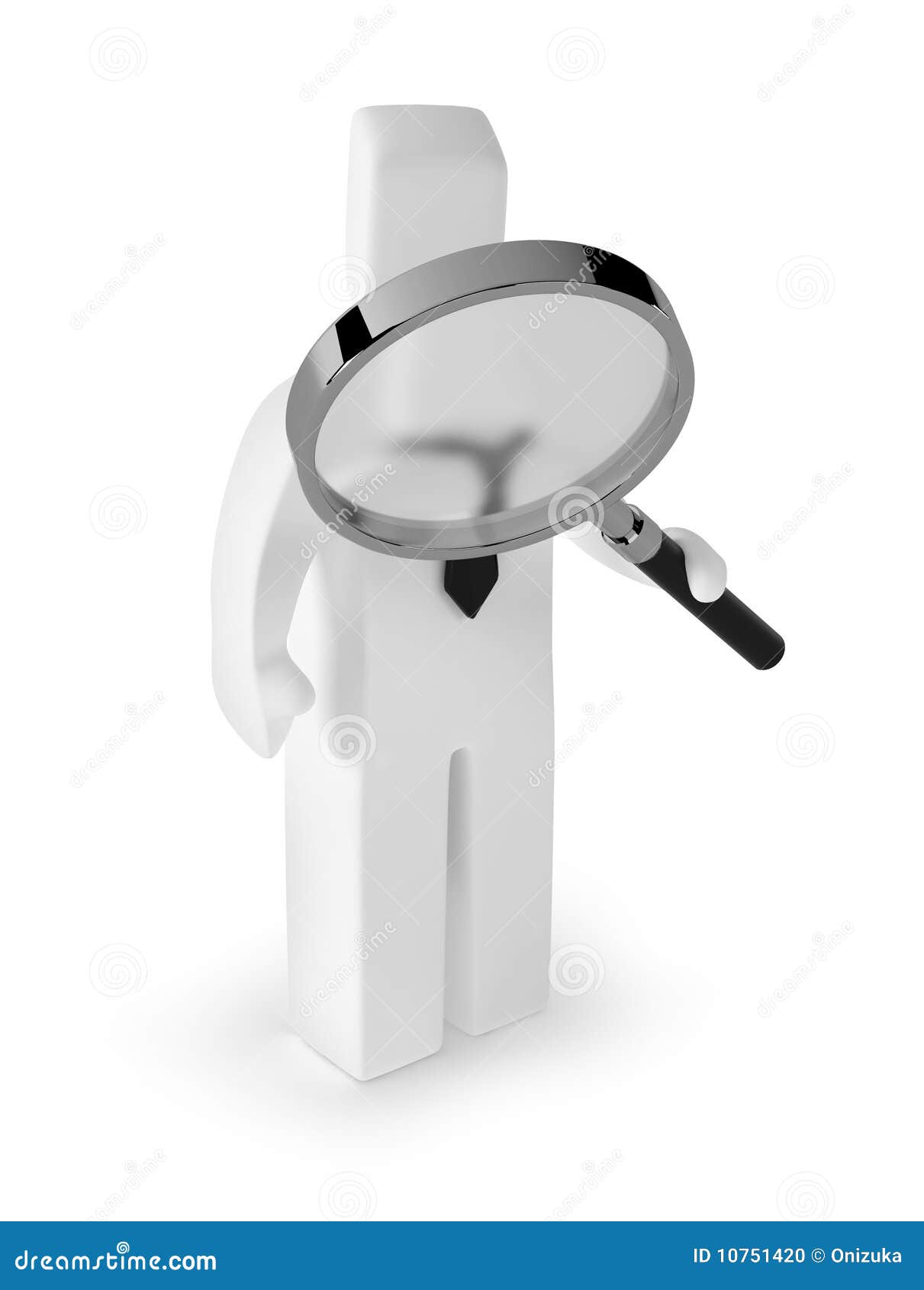 3d human with magnifier stock illustration. Illustration of lens - 10751420