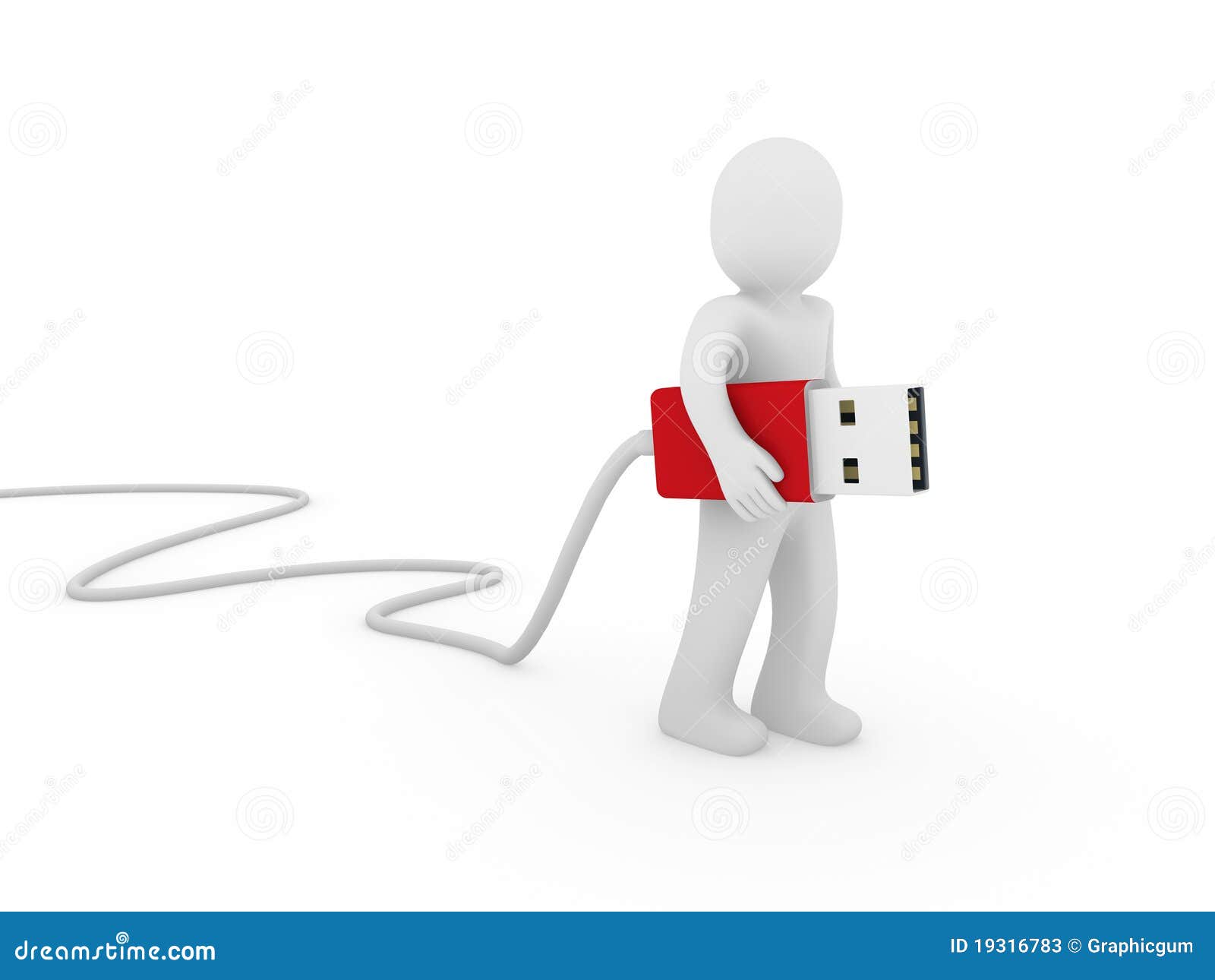 3d human man usb stick stock illustration. Illustration of computer ...