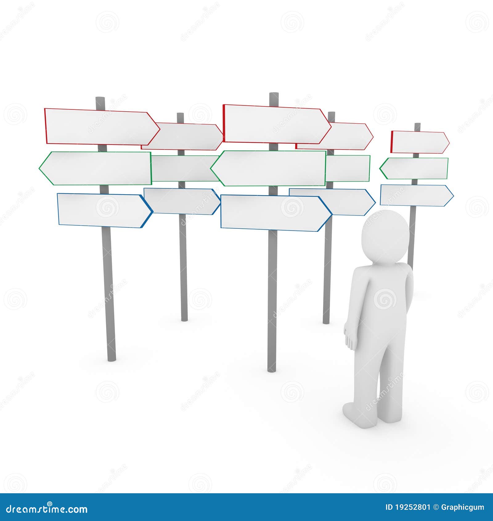 3d human man way sign stock illustration. Illustration of blue - 19252801