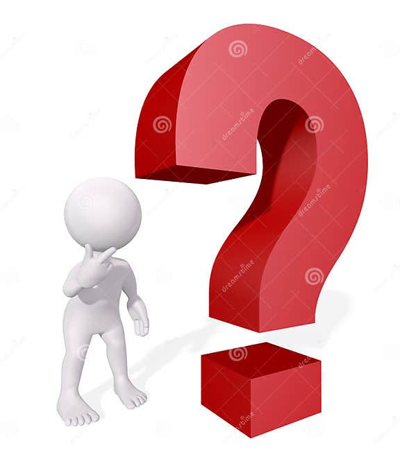 3D Human with question stock illustration. Illustration of drawing ...
