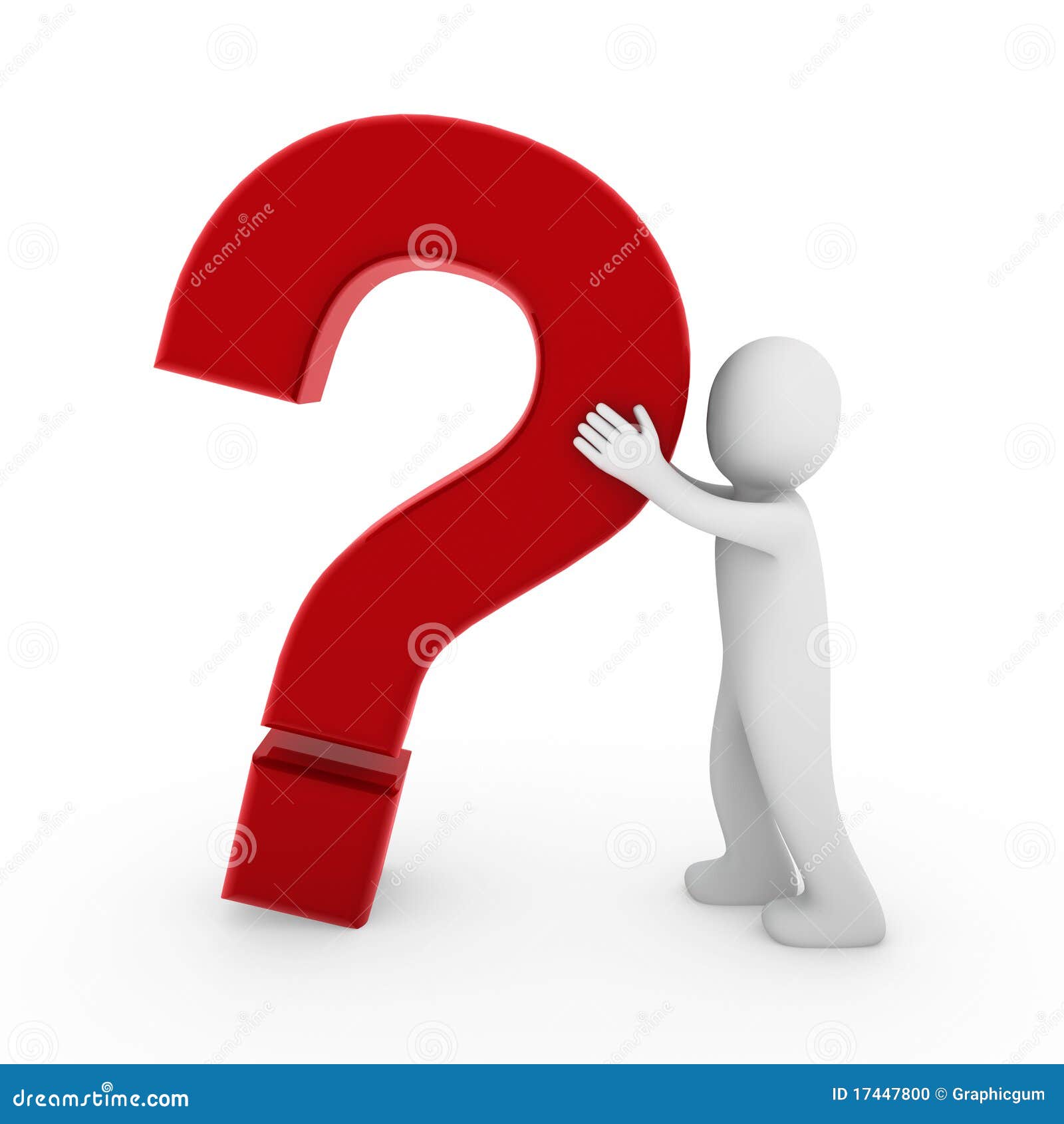 3d human question mark red stock illustration. Illustration of person ...