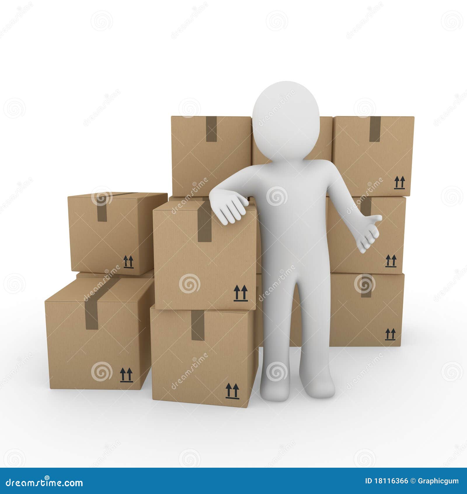 3d human shipping package stock illustration. Illustration of ...