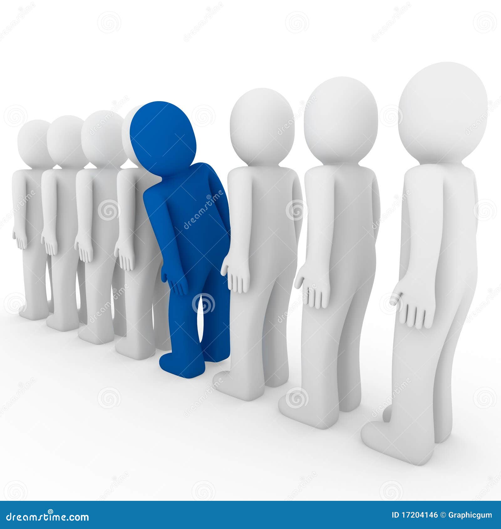 3d human stand crowd blue stock illustration. Illustration of community ...