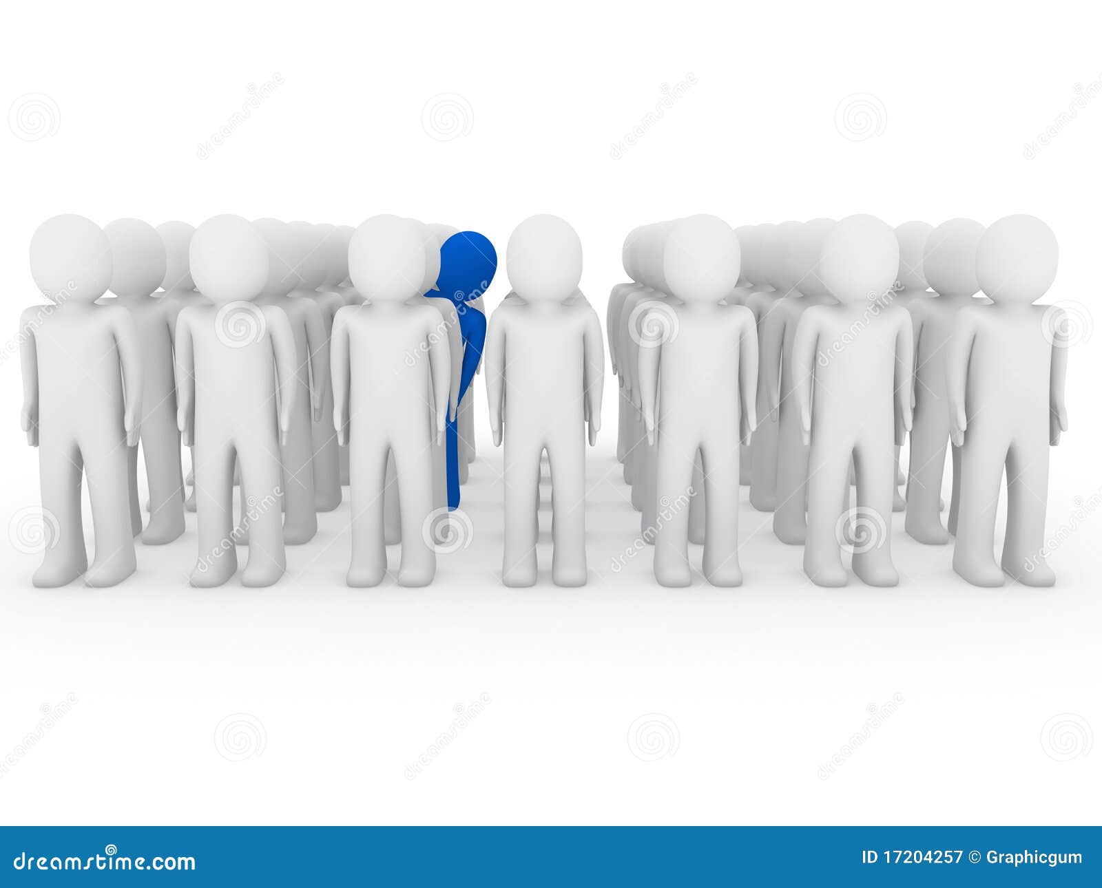 3d human stand crowd blue stock illustration. Illustration of abstract ...