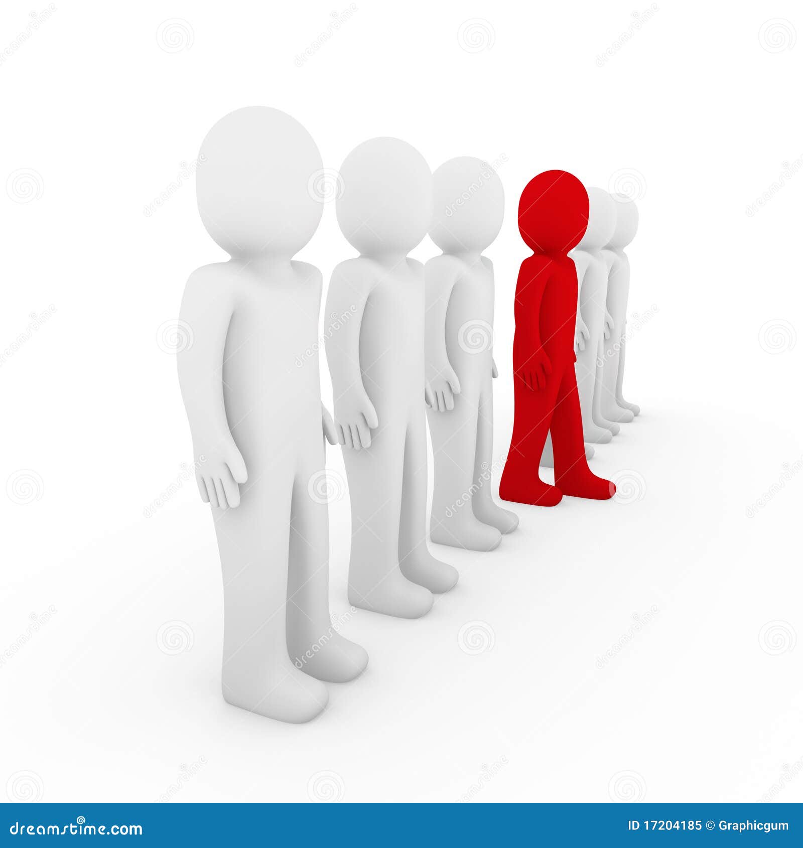 3d Human Stand Crowd Red Stock Image | CartoonDealer.com #17204185