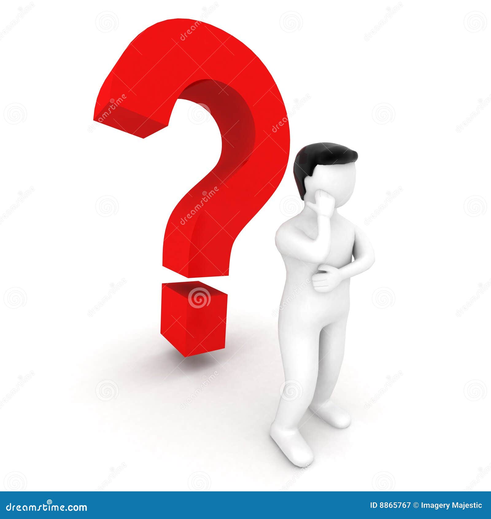 3d Human Standing Beside Question Mark Royalty Free Stock Photography ...