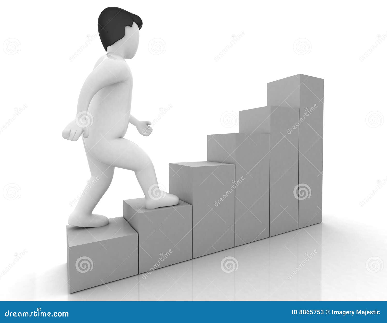 3d human stepping up stock illustration. Illustration of abstract - 8865753