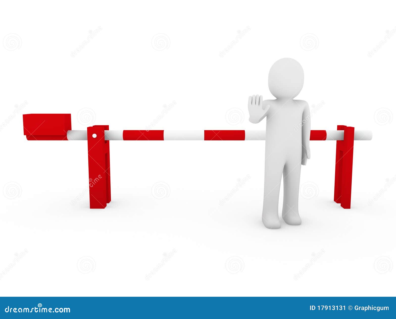 3d human stop barrier stock illustration. Illustration of danger - 17913131