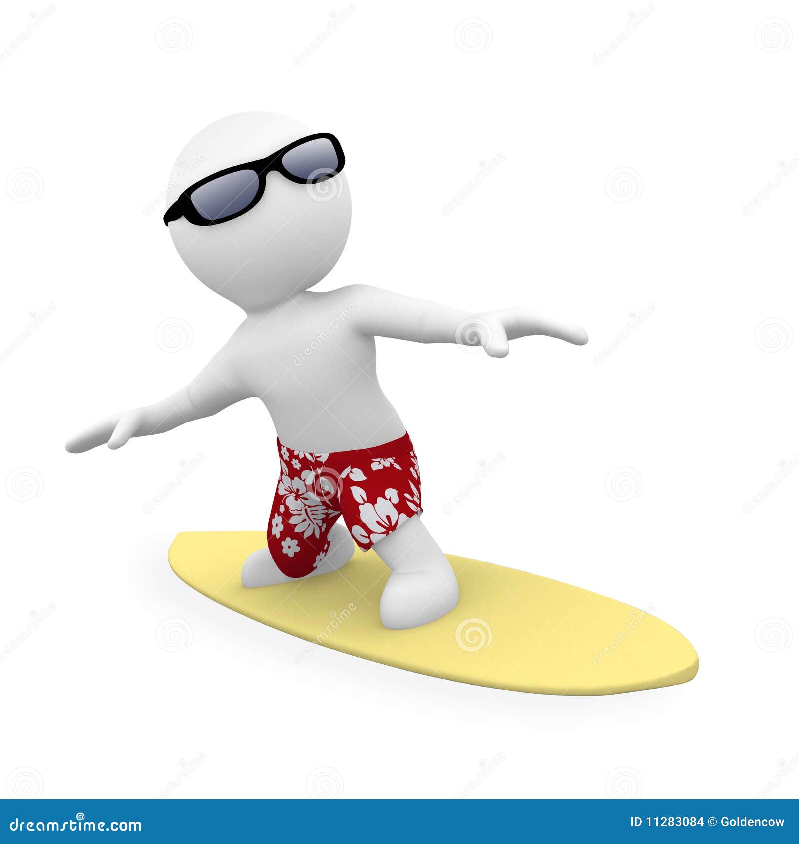 Surfing Man On Surfboard On Sea Waves Vector Illustration ...