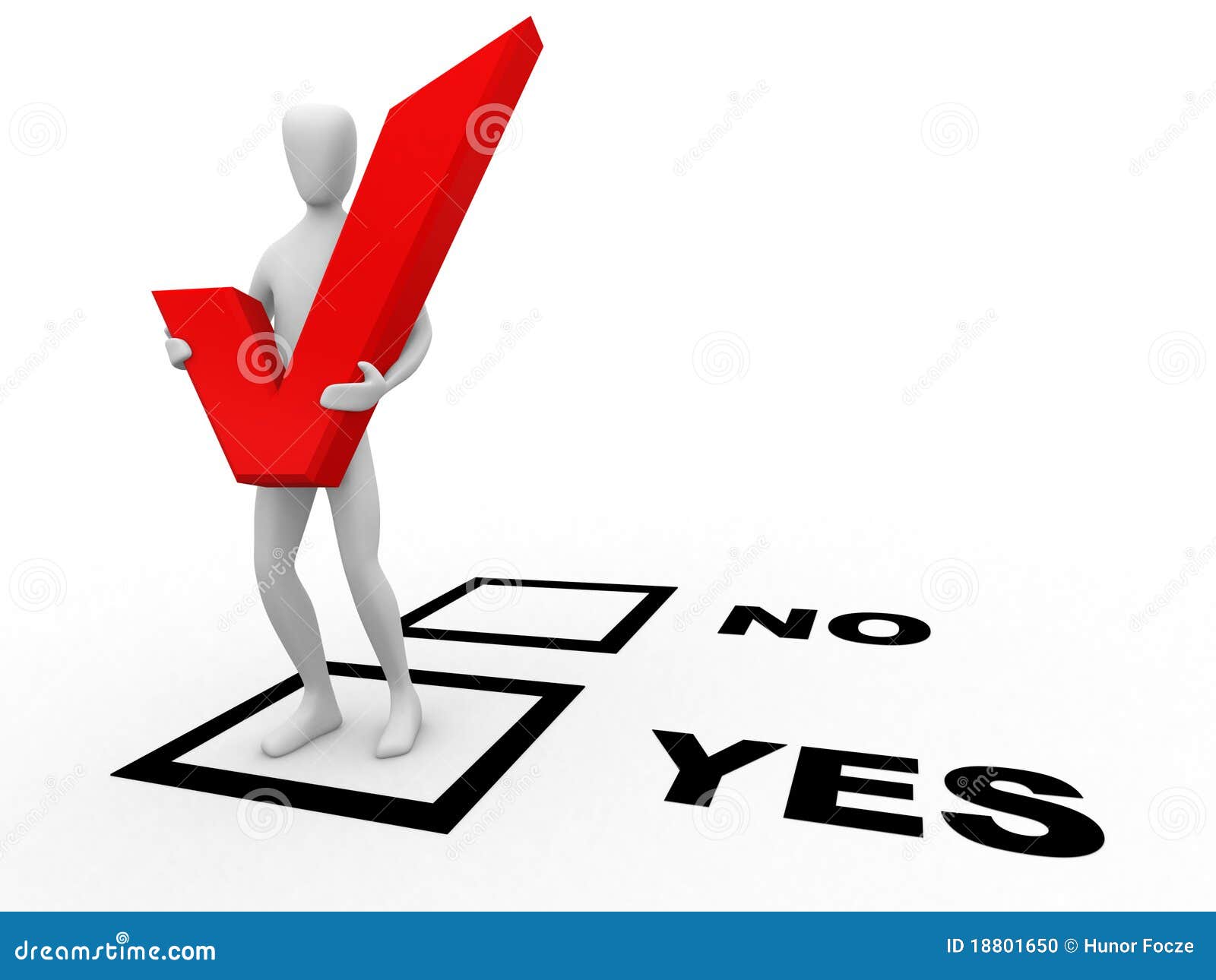 3d human votes yes stock illustration. Illustration of design - 18801650