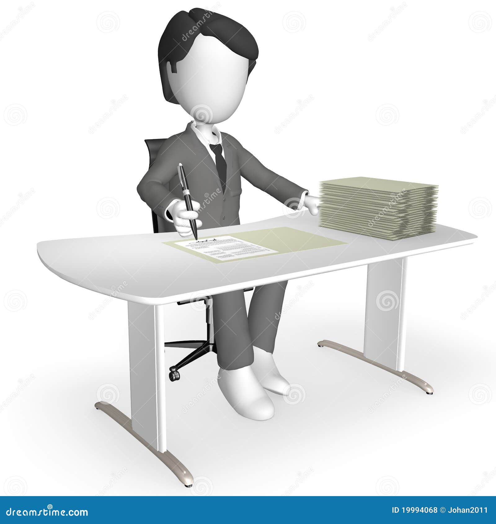 3D Human at Work stock illustration. Illustration of success - 19994068