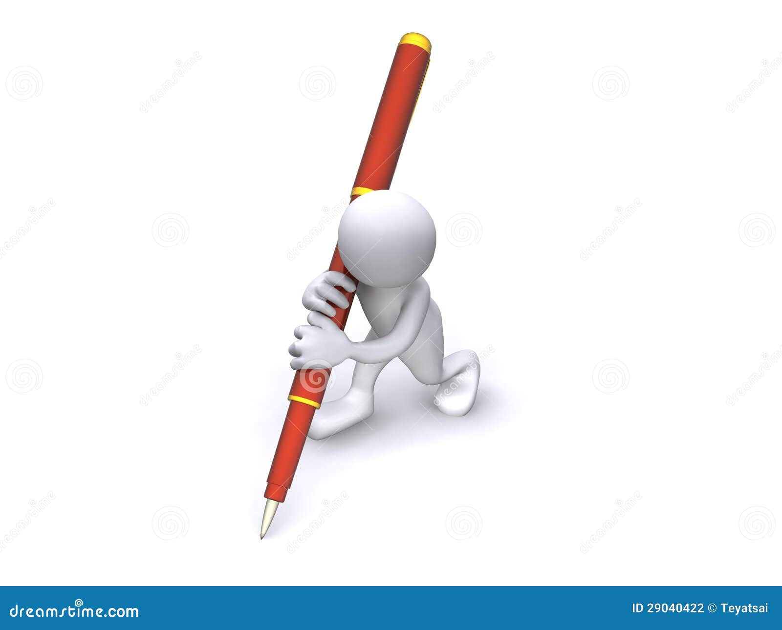 3D Human write stock illustration. Illustration of blank - 29040422