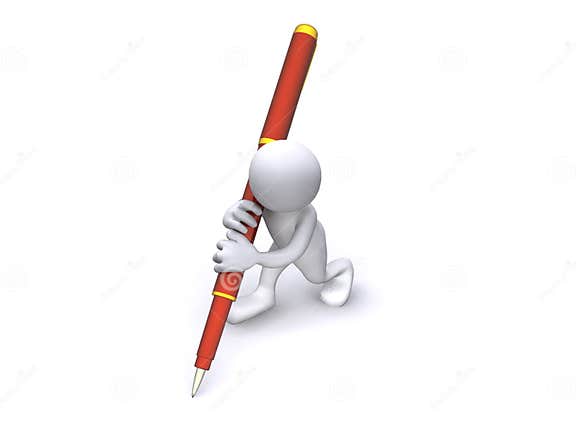 3D Human write stock illustration. Illustration of blank - 29040422