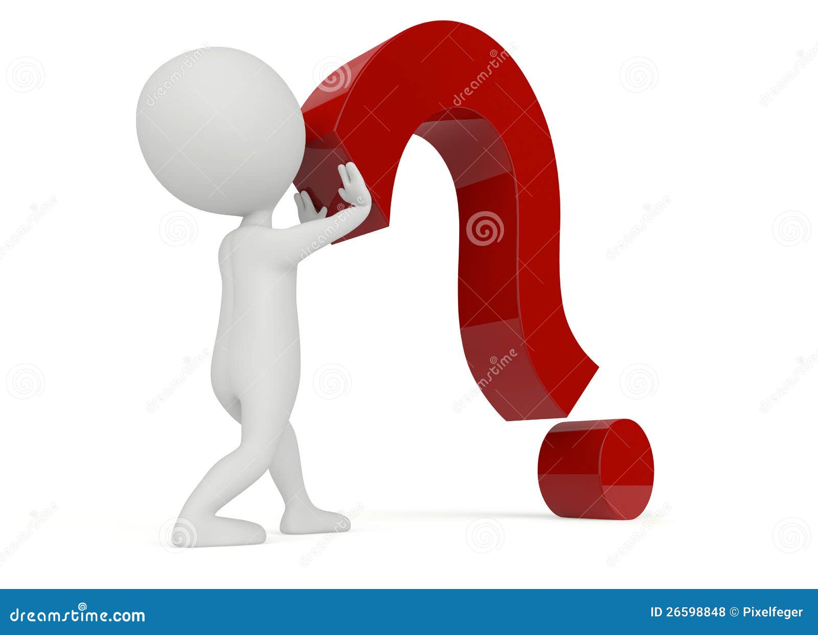 3d Humanoid Character Hold A Question Mark Stock Photography ...