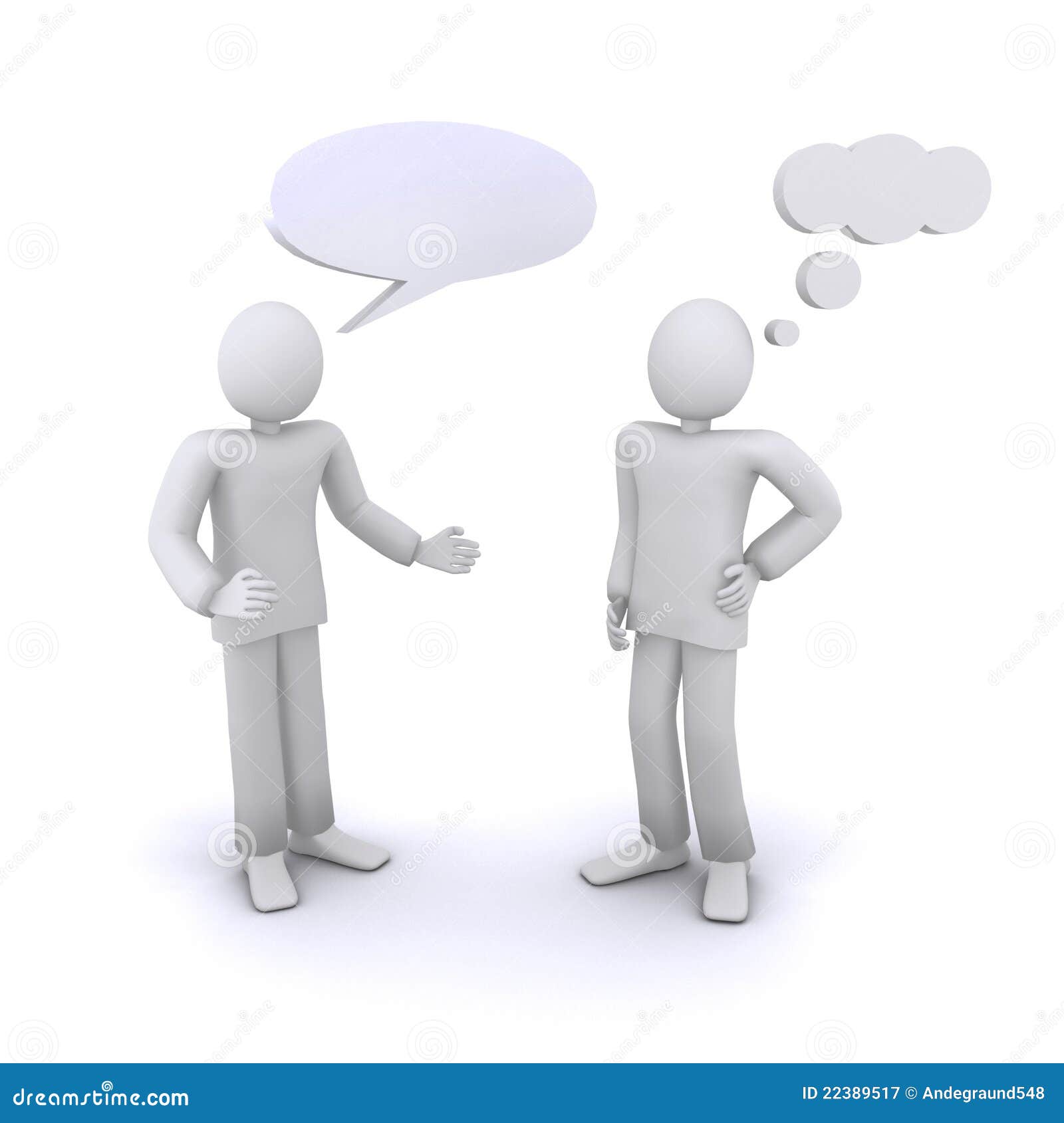 3d Humans Communication, Empty Chat Bubbles Stock Illustration ...