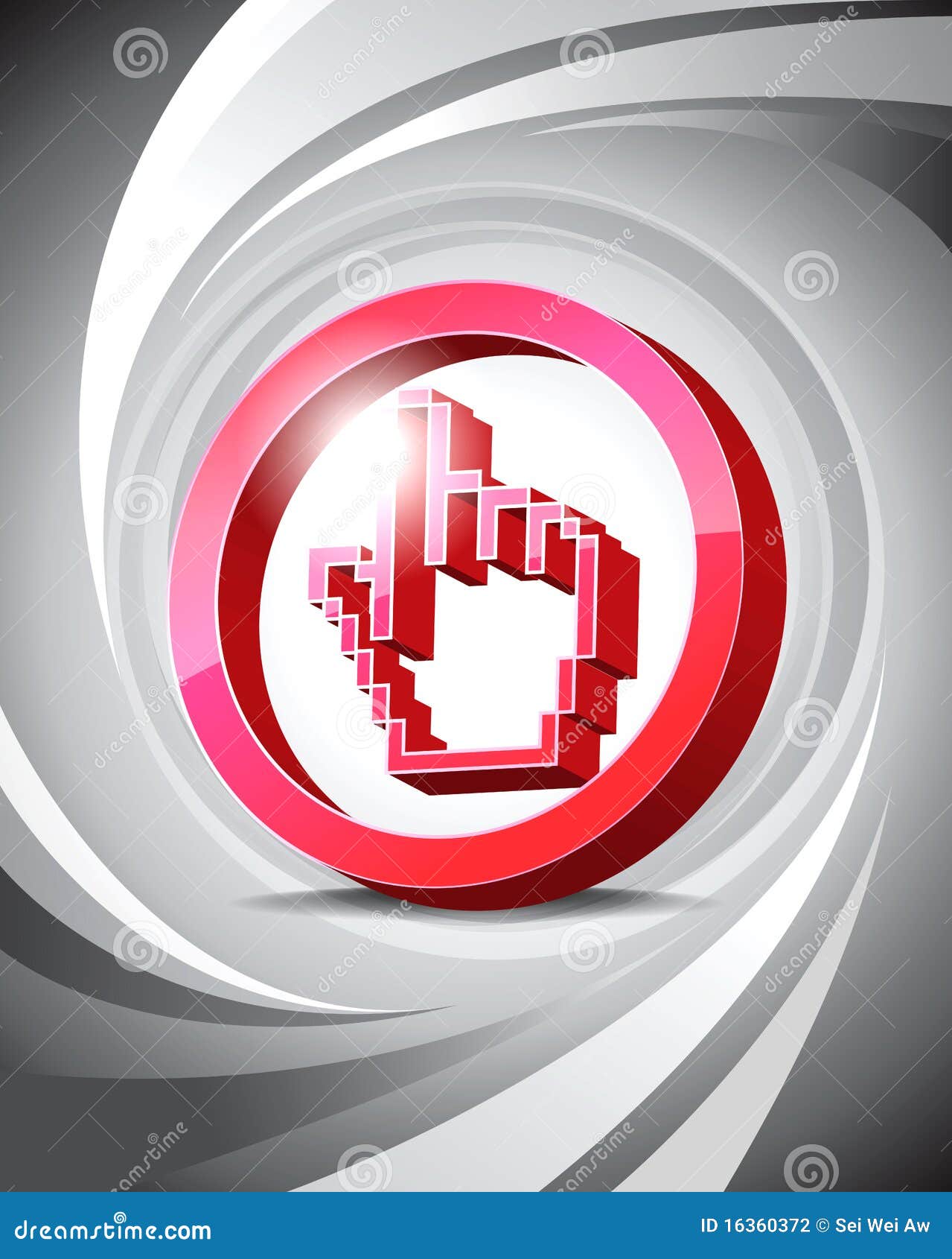 3D Icon Click stock vector. Illustration of abstract - 16360372