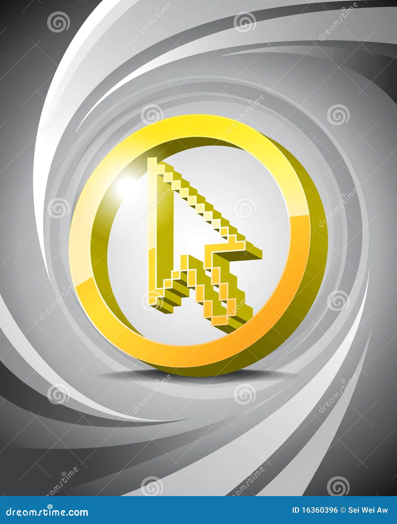 3D Icon Cursor stock vector. Illustration of mouse, click - 16360396