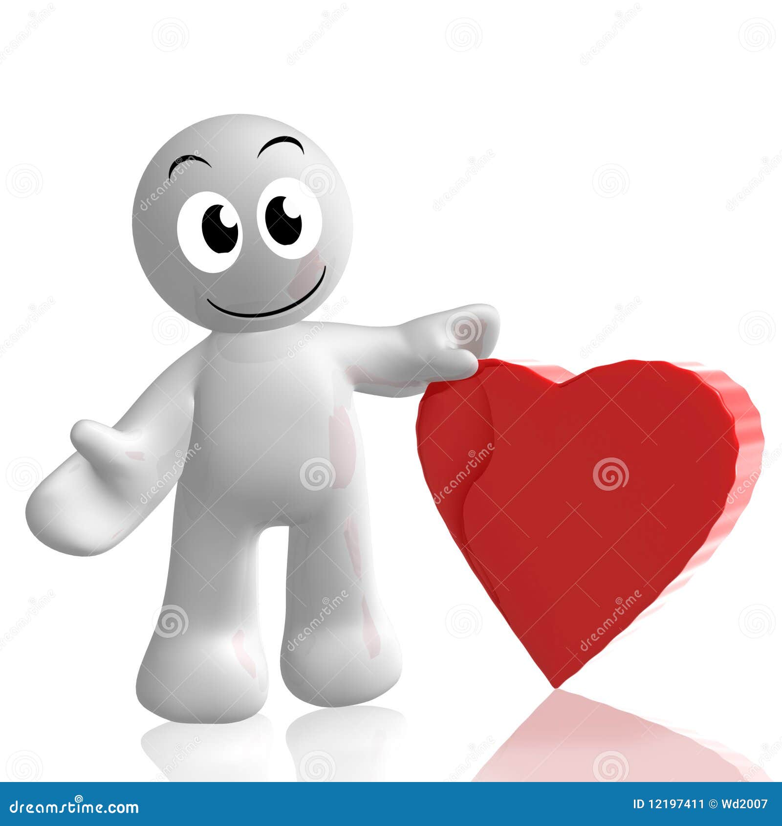 3d Icon Figure with Heart Symbol Stock Illustration - Illustration of ...