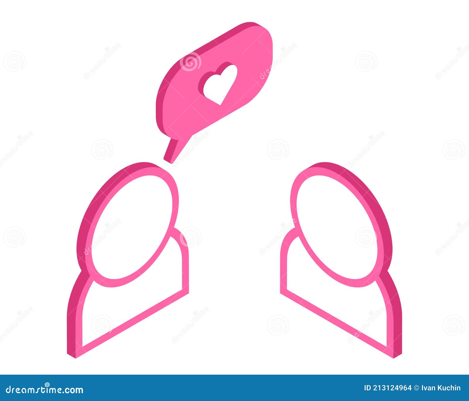 3d Icon of People Talking about Love. Stock Illustration - Illustration ...