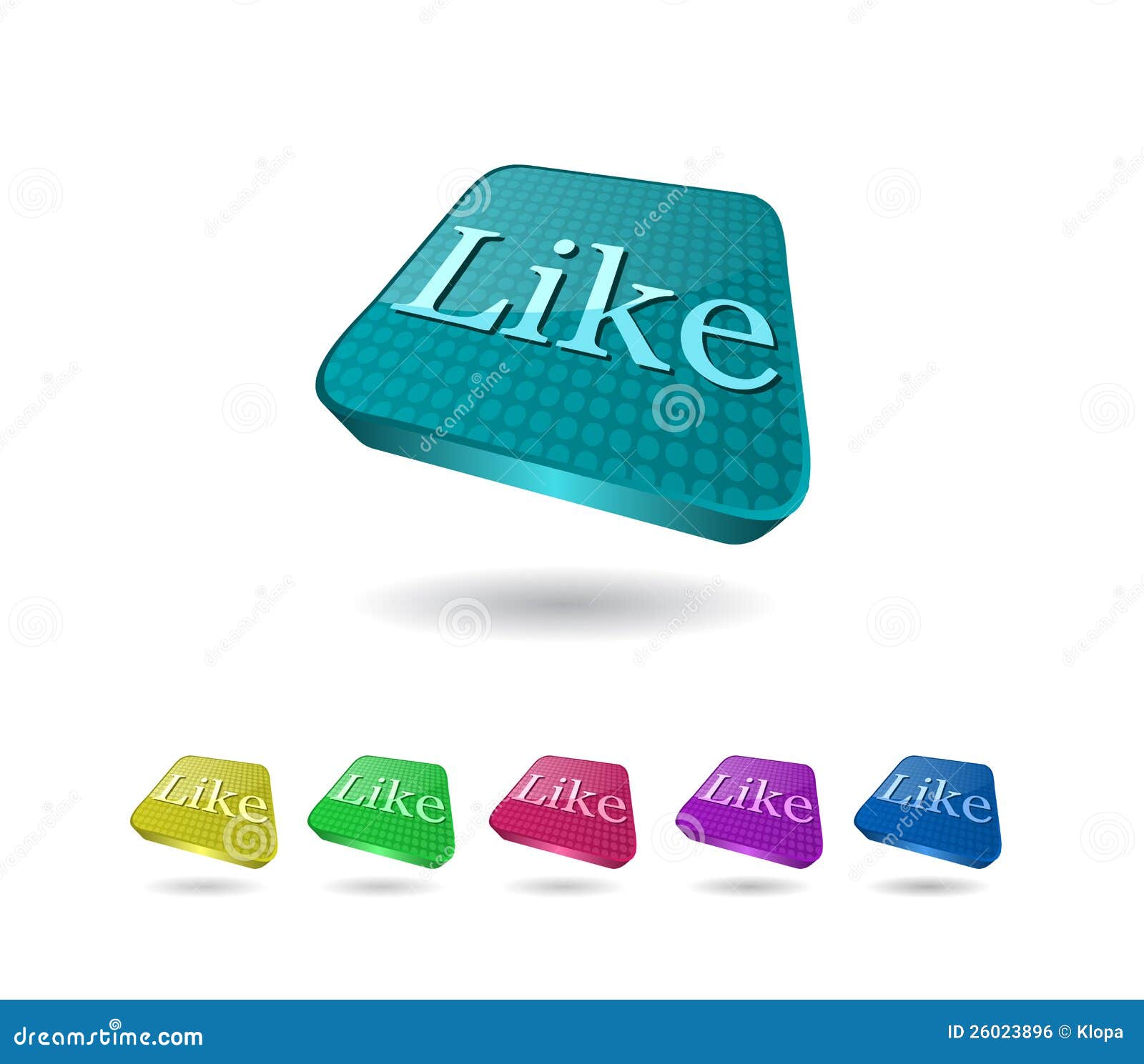 3d Icon Set with Like Word stock illustration. Illustration of link ...