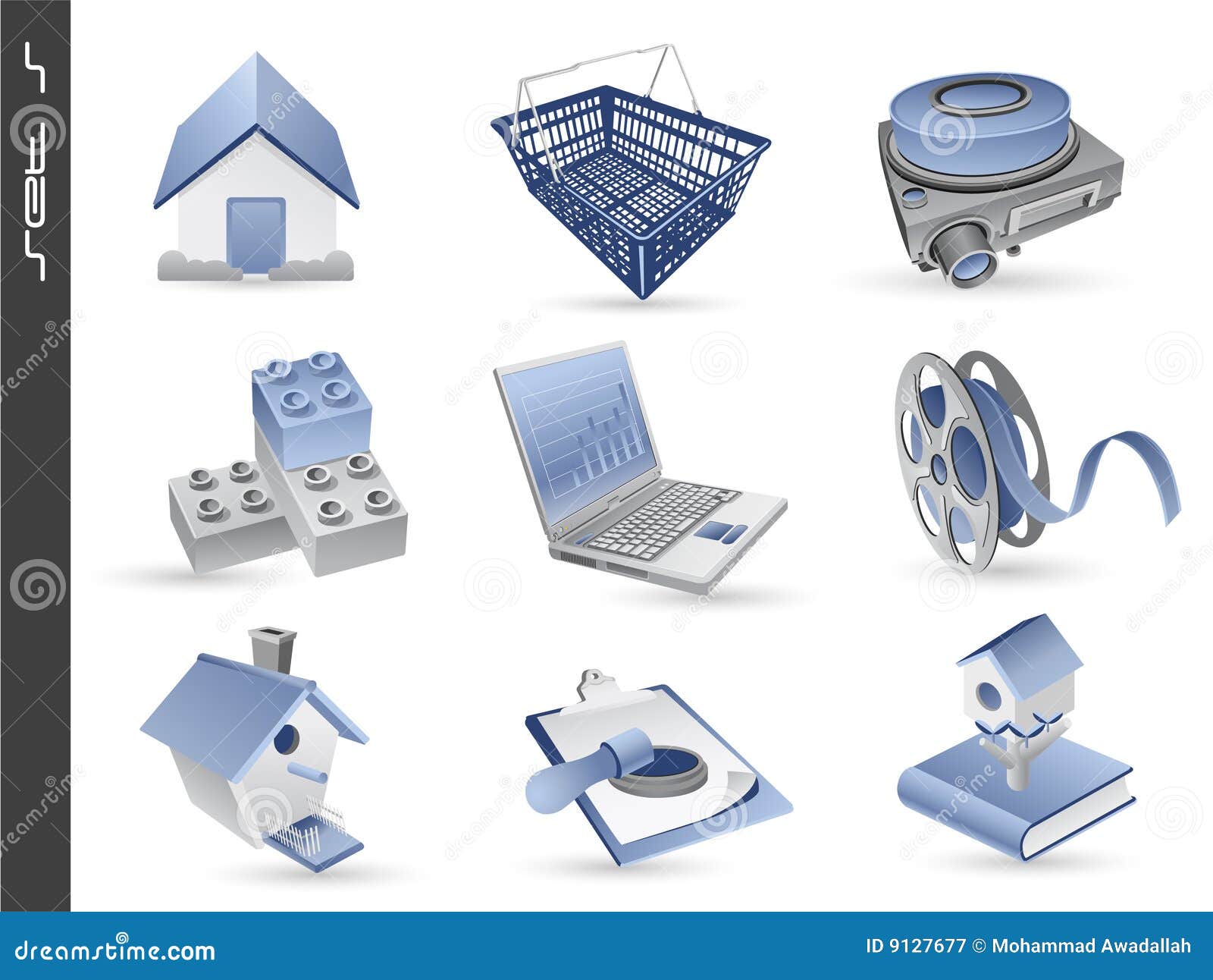 3d icons set 05 stock vector. Illustration of design, vector - 9127677