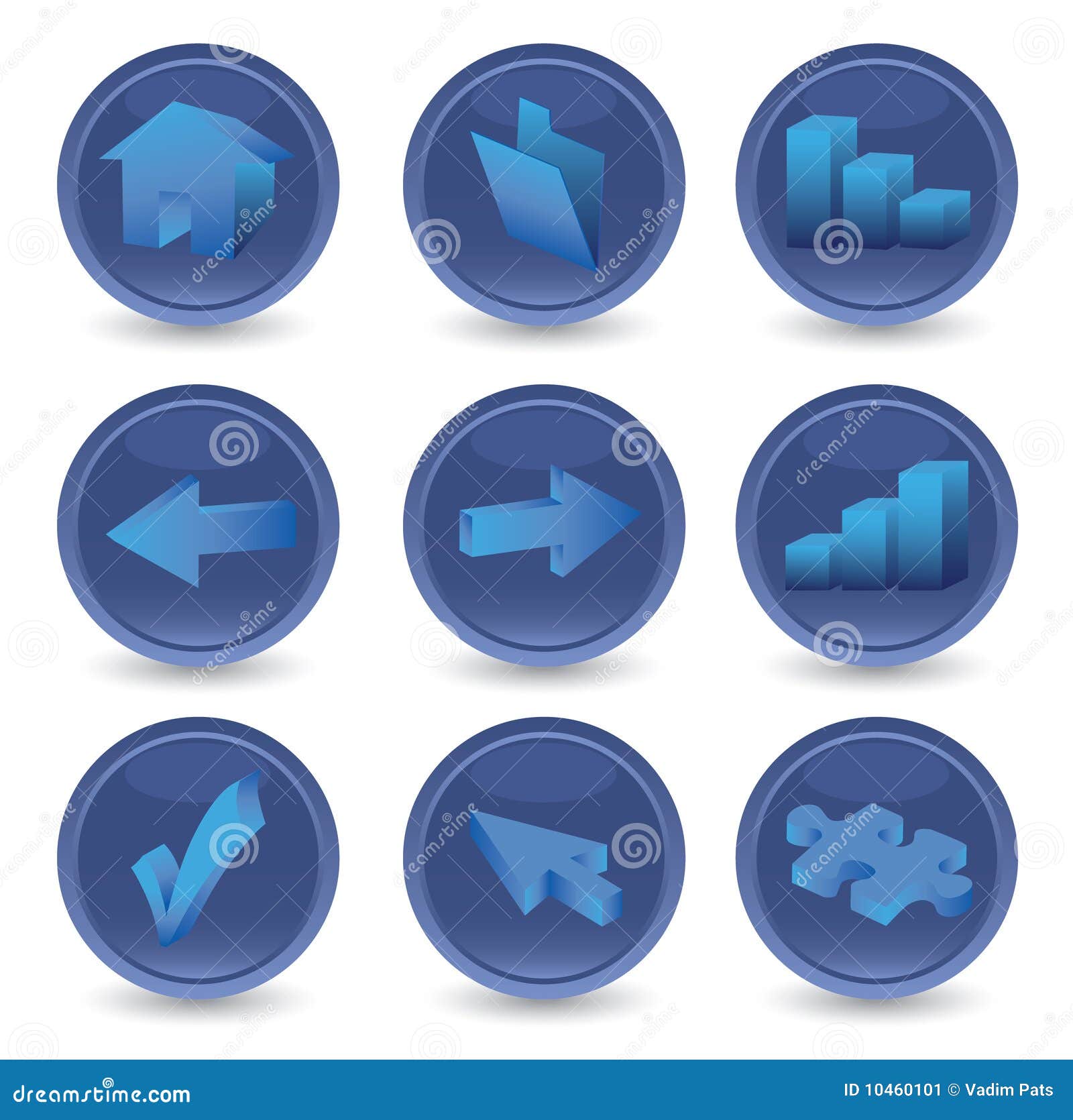 3D icons set stock vector. Illustration of shape, business - 10460101