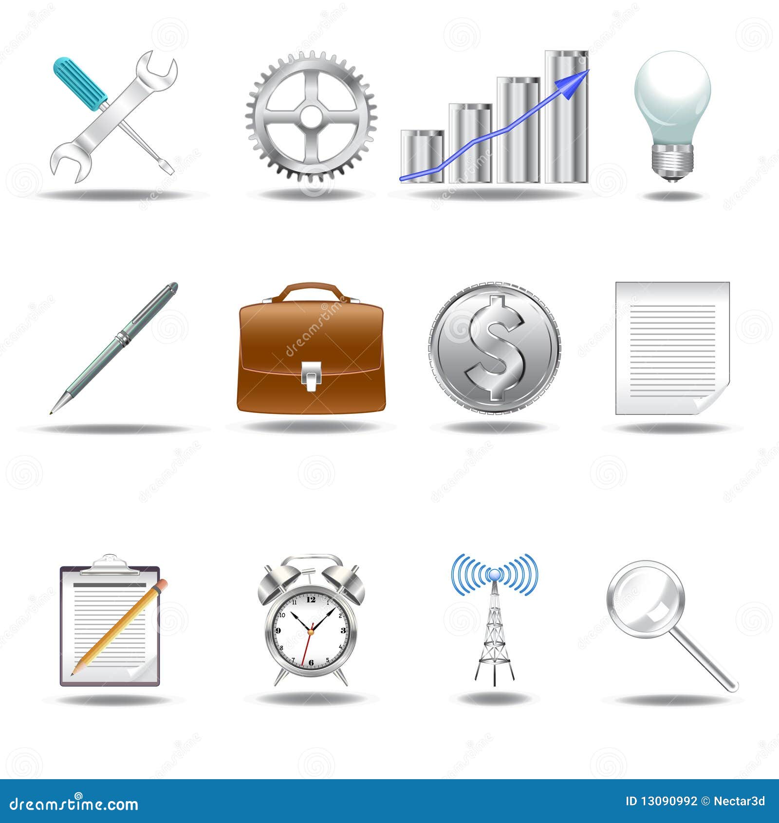 3D icons v.1 stock vector. Illustration of tower, commercial - 13090992