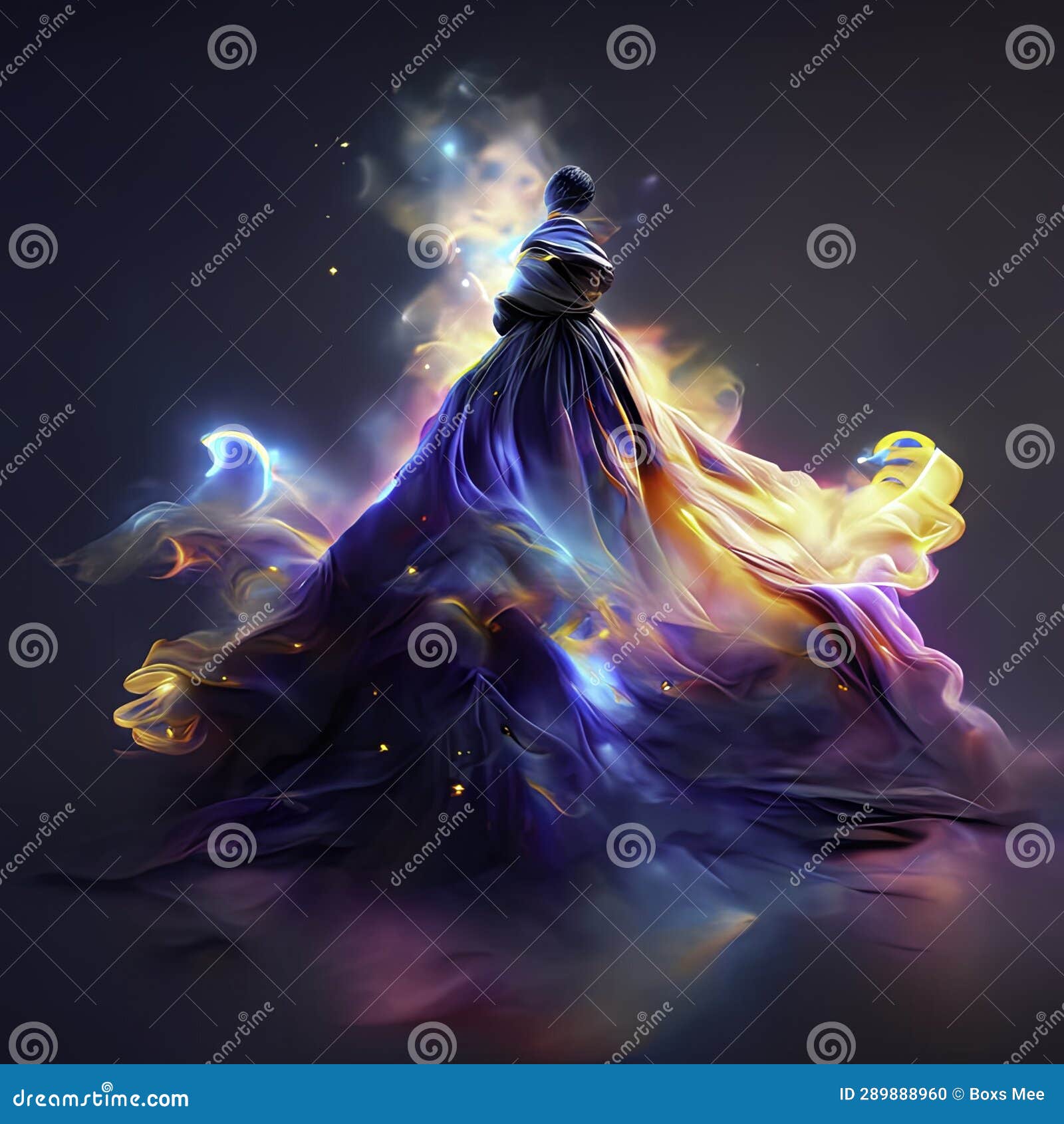 3D Illustration of a Beautiful Magic Fog in the Night Sky. AI Generated ...
