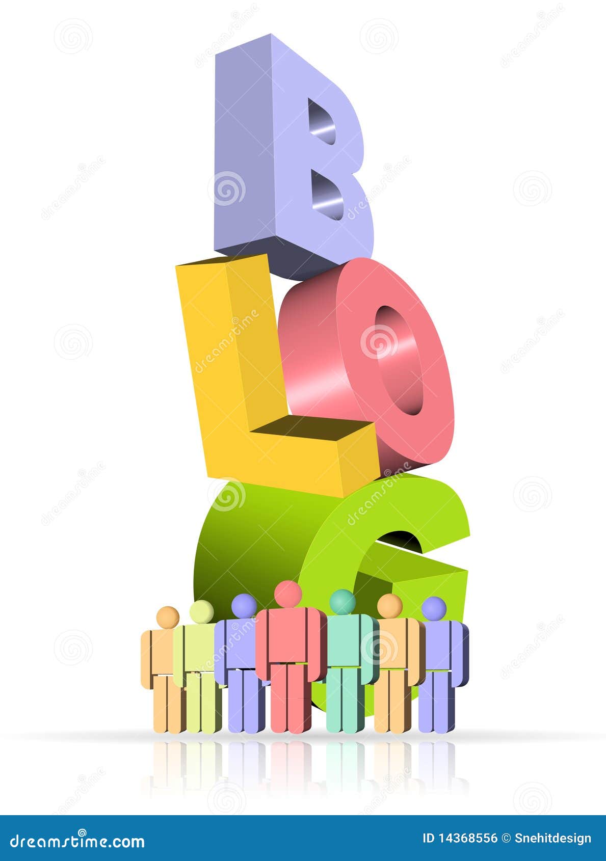3D Illustration of Blog Icon Stock Illustration - Illustration of ...
