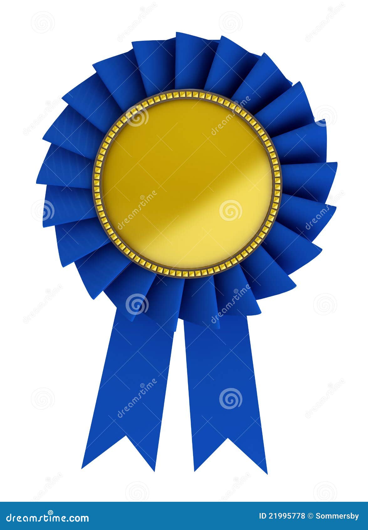 3d Illustration of Blue Ribbon Stock Illustration - Illustration of ...