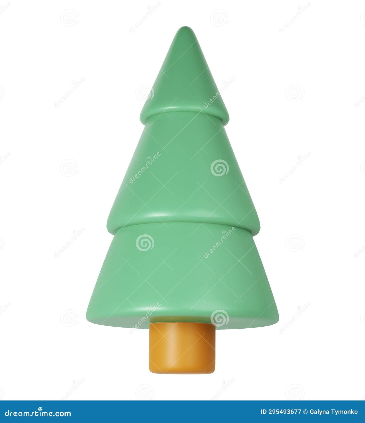 3d Illustration of Christmas Tree. Holiday Element Isolated Render ...