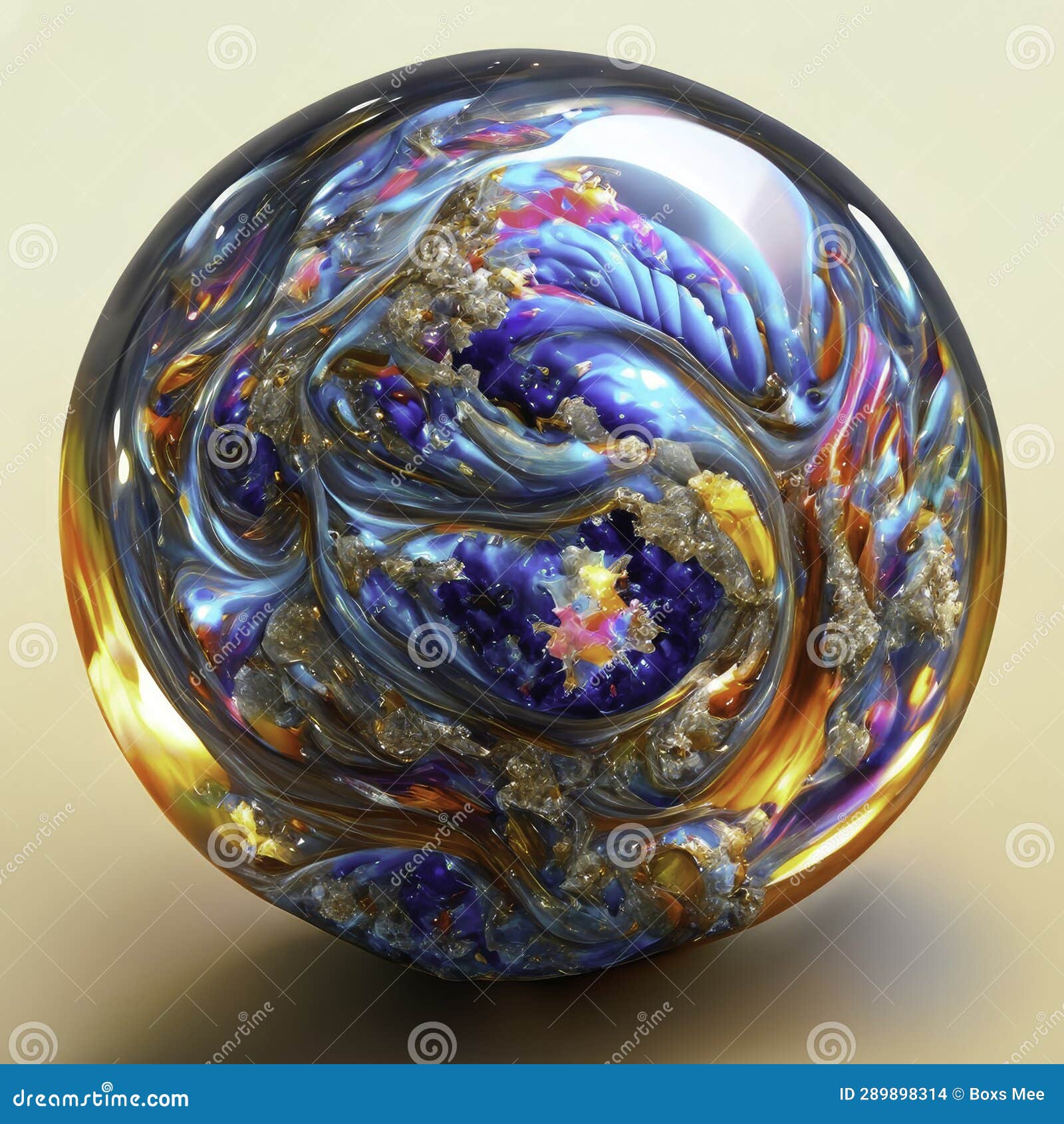 3d Illustration of a Crystal Ball with a Pattern in the Middle AI ...