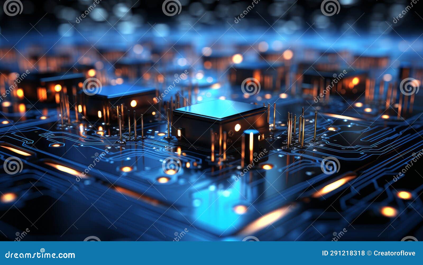 3d Illustration of Digital Circuitry Stock Illustration - Illustration ...