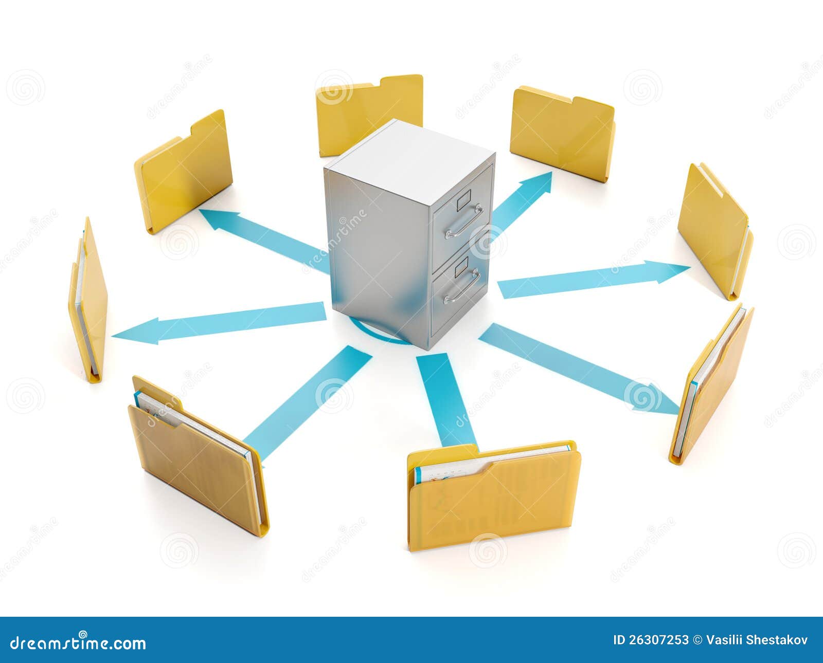 3d Illustration, Document Storage Stock Illustration - Illustration of ...