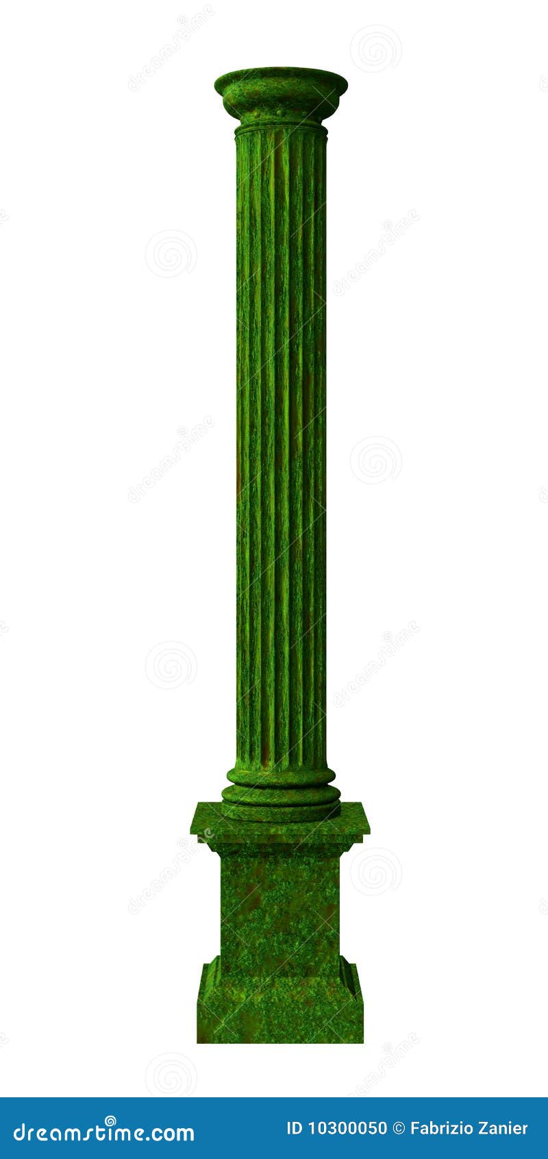 3d Illustration of a Green Column Stock Illustration - Illustration of ...