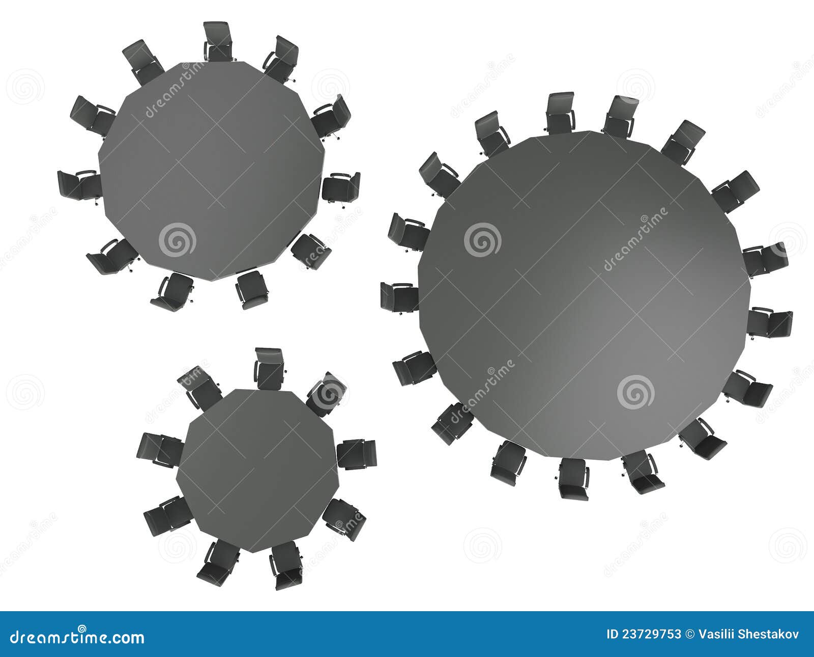 3d Illustration: a Group of Chairs Stock Illustration - Illustration of ...